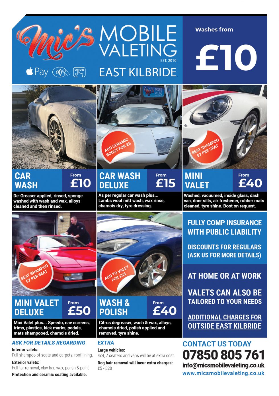 Flyer | Mics Mobile Valeting East Kilbride